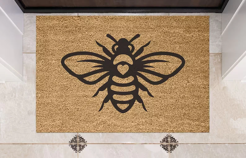 Bee Welcome Personalised Coir Doormat – Ever-So-Personal