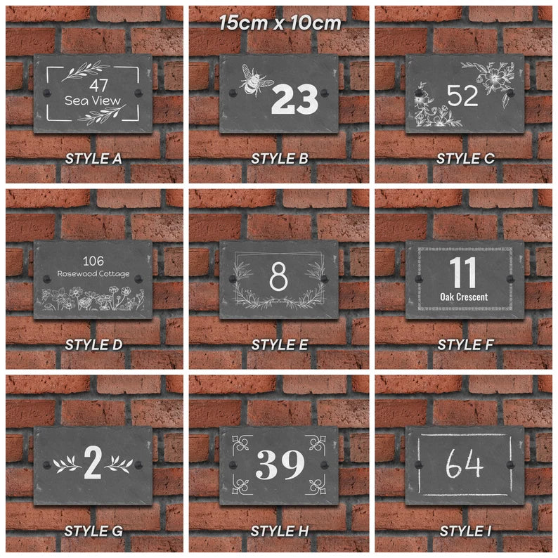 Rustic Slate Door Number, Slate Gate Sign Plaque, Stone Home number ...