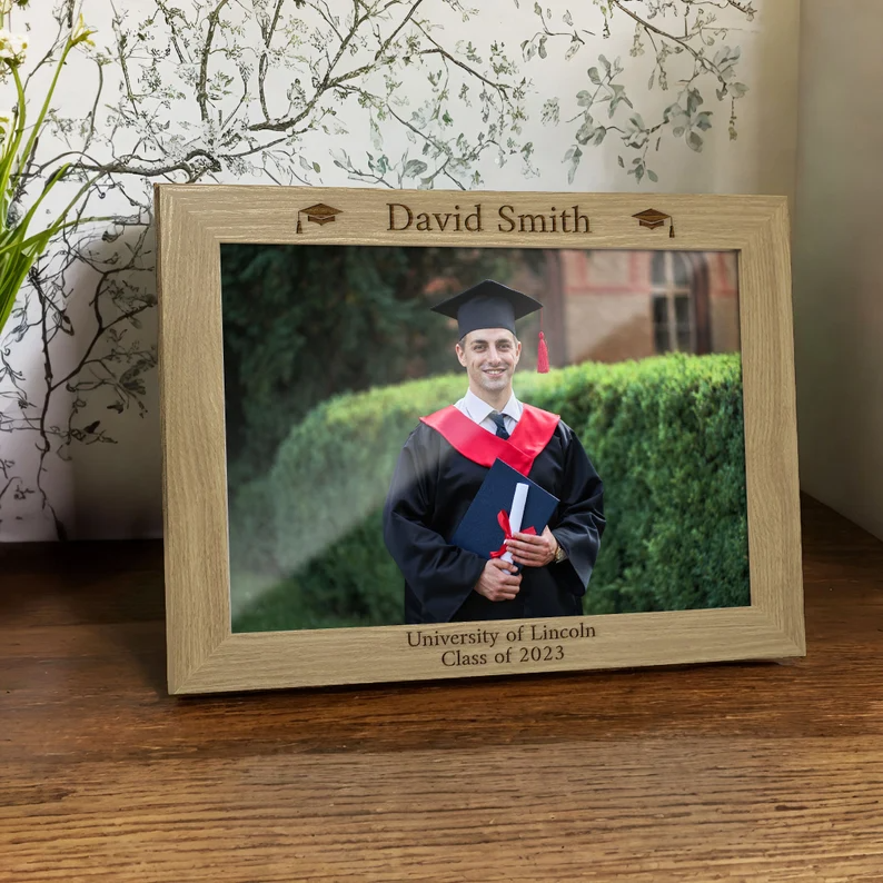 Personalised First School Day Uni Graduation Photo Frame | Laser Engra ...