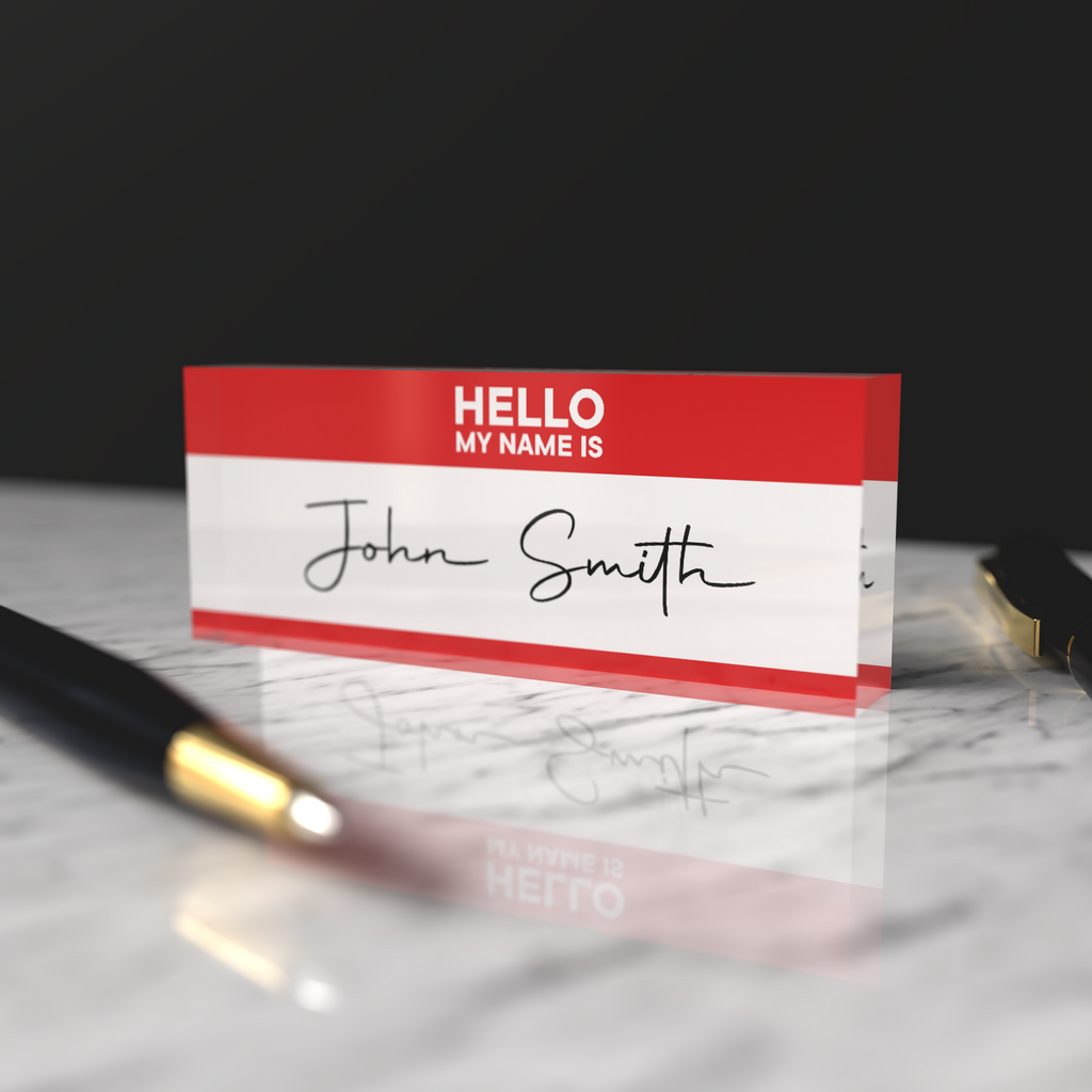 Clear Acrylic Desk Name Plates Artblox Office Desk Name Plate