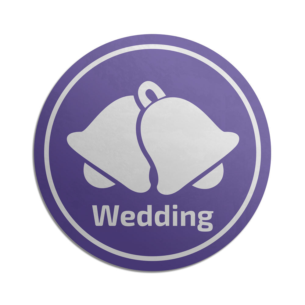 Aluminium High Quality Wall Purple Wedding Bells Sign – Ever-So-Personal